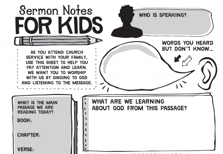 Guides for Kids and Middle-Schoolers to Take Notes During the Sermon